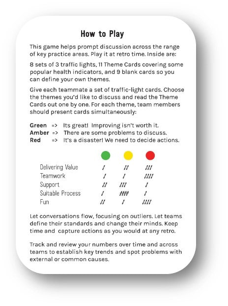 Squad Health Check Card Deck by Henrik Kniberg – Agile Stationery
